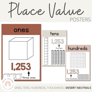 DESERT NEUTRAL Place Value Posters | Boho Vibes Classroom Decor - Etsy