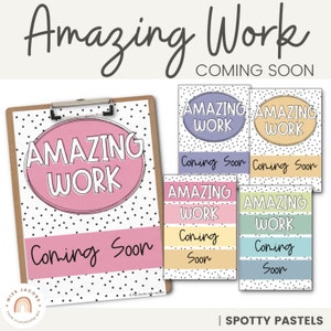 Amazing Work Coming Soon Poster | SPOTTY PASTELS - Etsy