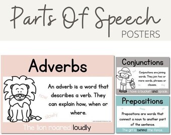 Parts of Speech Posters | Etsy