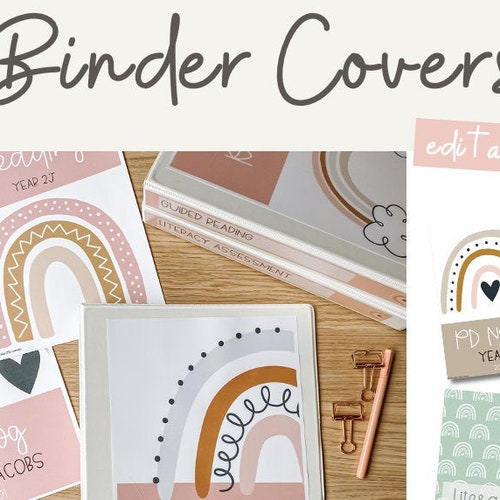 Binder Covers and Spines SPOTTY BOHO Classroom Decor - Etsy