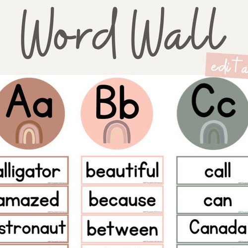 BOHO RAINBOW Birthday Chart Editable Neutral Rainbow | Etsy