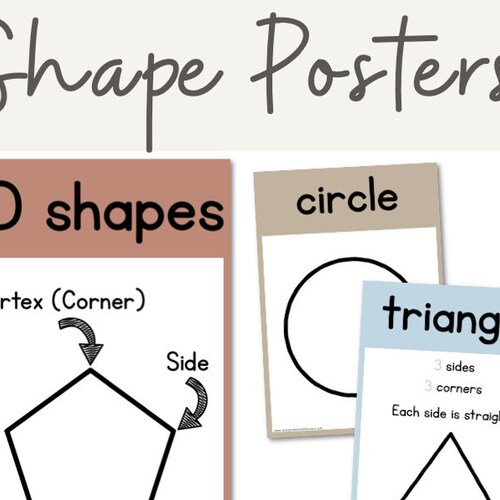 BOHO NEUTRAL Shape Posters Neutral Classroom Decor - Etsy