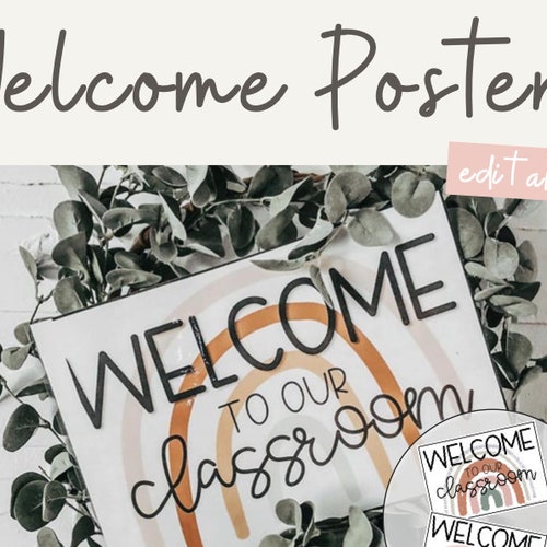 BOHO RAINBOW Editable Classroom Posters Neutral Rainbow - Etsy