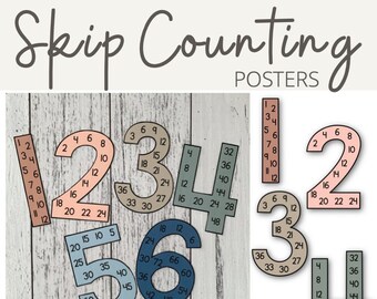 Skip Counting Large Number Display Black Basics Classroom | Etsy