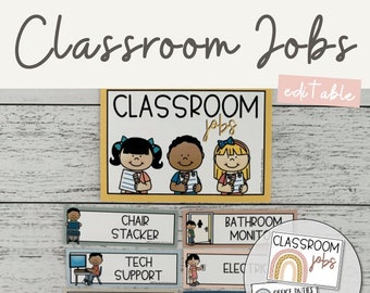 BOHO RAINBOW Classroom Decor Bundle Editable Neutral | Etsy