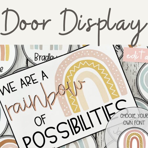 Modern Boho Rainbow Classroom Door Display editable - Etsy