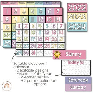 Classroom Calendar and Weather Display | SPOTTY PASTELS - Etsy