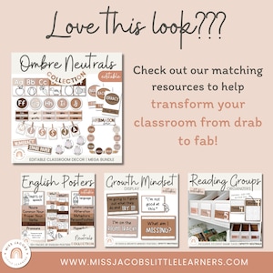 OMBRE NEUTRALS Math Posters Bundle | Calming Classroom Decor - Etsy