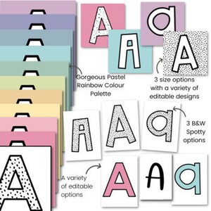 Groovy Bulletin Board Lettering Pack | Editable SPOTTY PASTEL Display ...