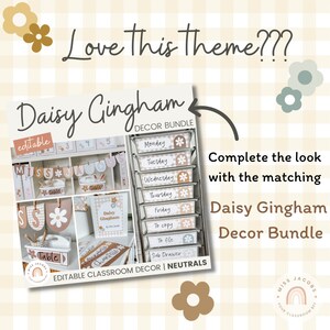 Editable Classroom Newsletter Template Daisy Gingham Neutrals Classroom ...