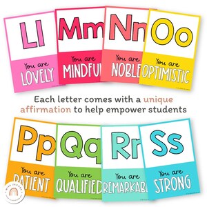 Bright Affirmation Alphabet Posters, Editable Affirmation ABC Poster ...