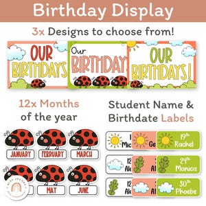 Spring Ladybug Classroom Decor Bundle, Editable Nature Theme Essentials ...