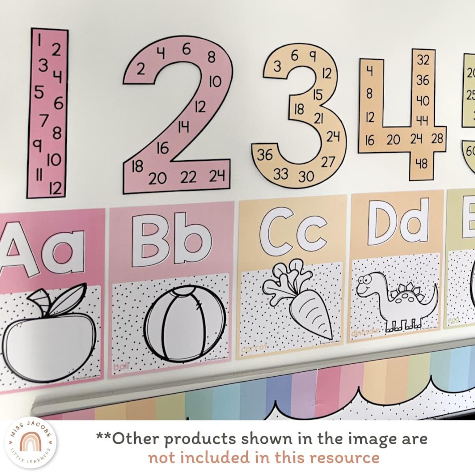 Alphabet Posters | SPOTTY PASTELS | Muted Rainbow Decor | Editable - Etsy