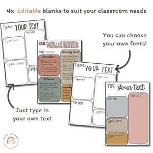 Classroom Newsletter Templates | Editable | Simple Boho Classroom Theme ...