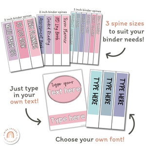 Binder Covers and Spines | PASTELS | Editable - Etsy