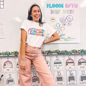 BOHO RAINBOW Number Posters | Ten Frames | Neutral Rainbow Math ...