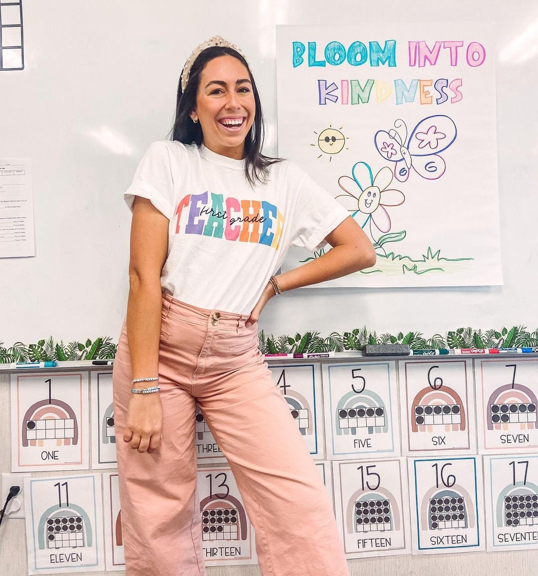 BOHO RAINBOW Number Posters | Ten Frames | Neutral Rainbow Math ...