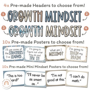 Modern Ocean Growth Mindset Display Ocean Animals Classroom Decor ...