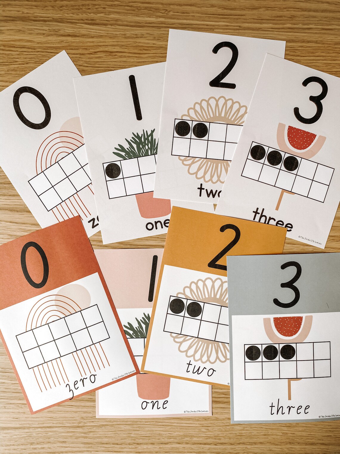 BOHO VIBES Number Posters Ten Frames Desert Neutral | Etsy