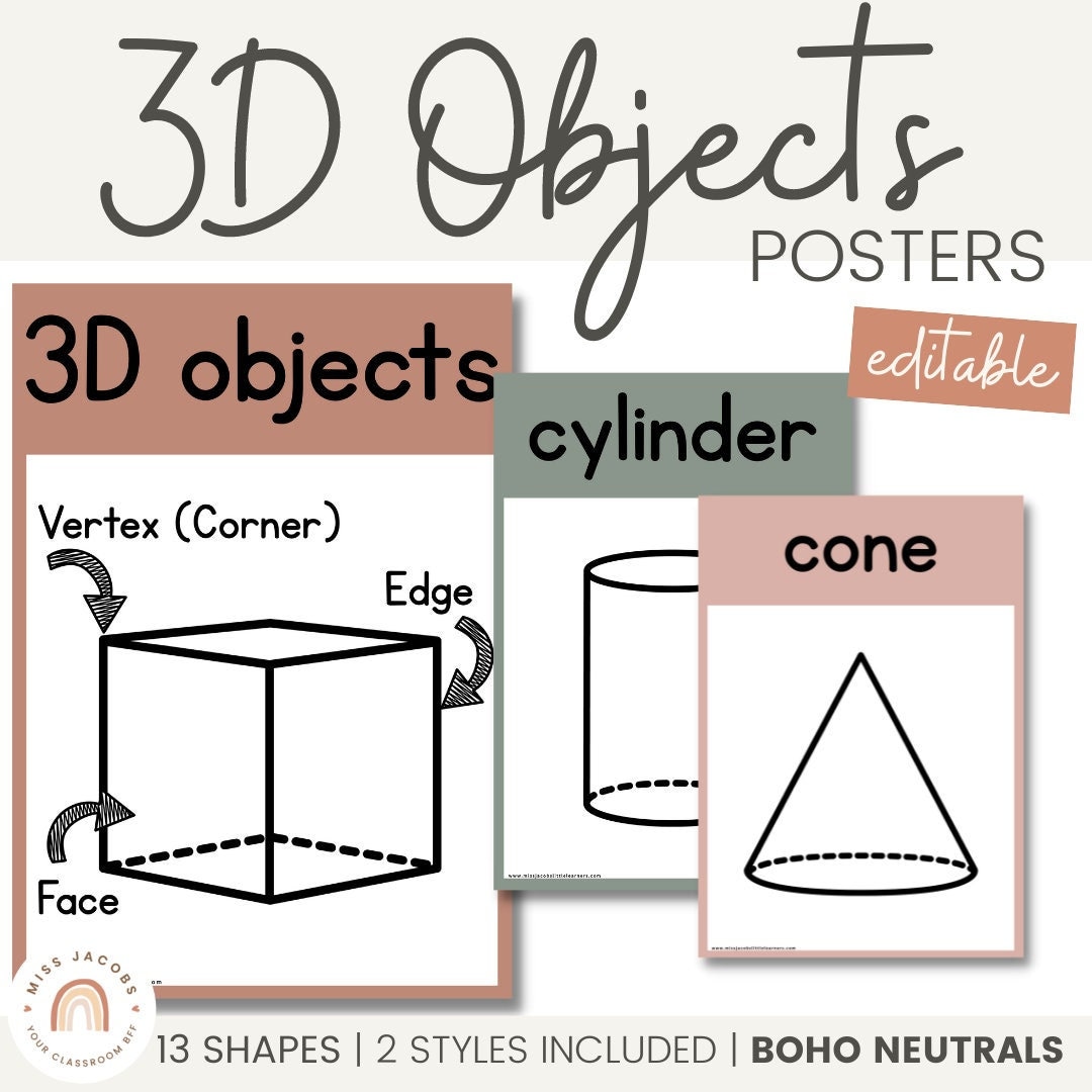 NEUTRAL 3D Shape Posters | Boho Neutral Color Palette | Neutral ...