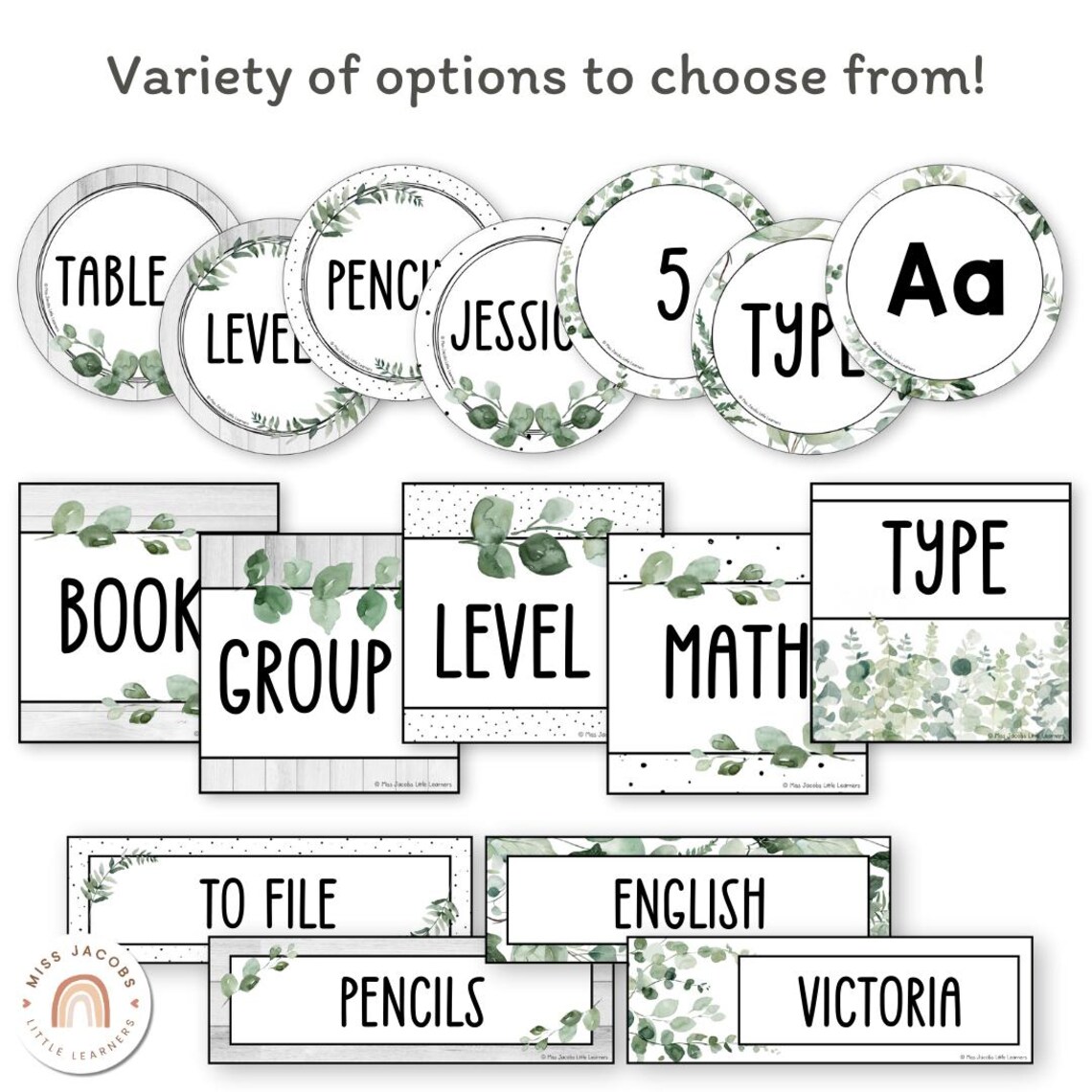 Editable Classroom Labels, Modern Botanical Name & Supply Tags, Tray ...