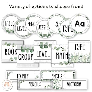Editable Classroom Labels, Modern Botanical Name & Supply Tags, Tray ...