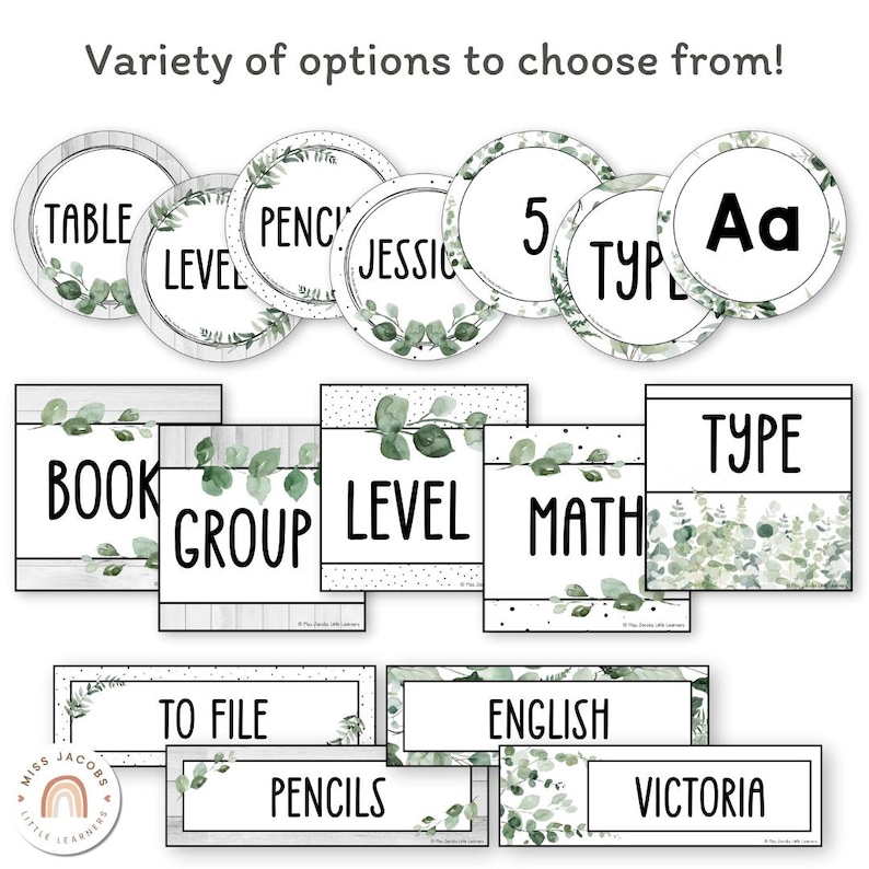 Editable Classroom Labels, Modern Botanical Name & Supply Tags, Tray ...