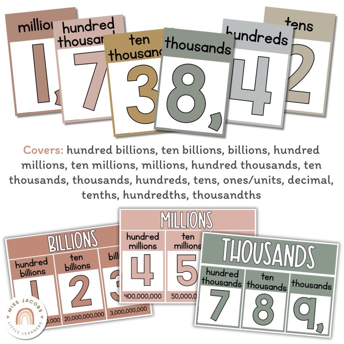 NEUTRAL Place Value Display | NEUTRAL BOHO Color Palette | Neutral ...