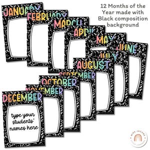 Cutesy Birthday Display Printable, Bright Birthday Classroom Wall ...