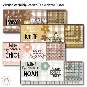 Student Name Tags and Goals Desk Plates Alphabet and - Etsy