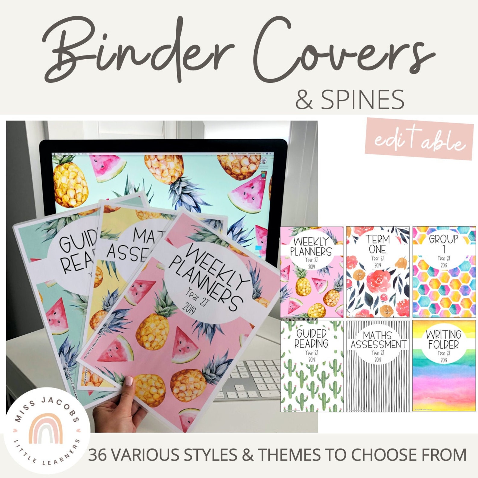 Teacher Binder Cover Pages Bundle Editable Set 1 - Etsy