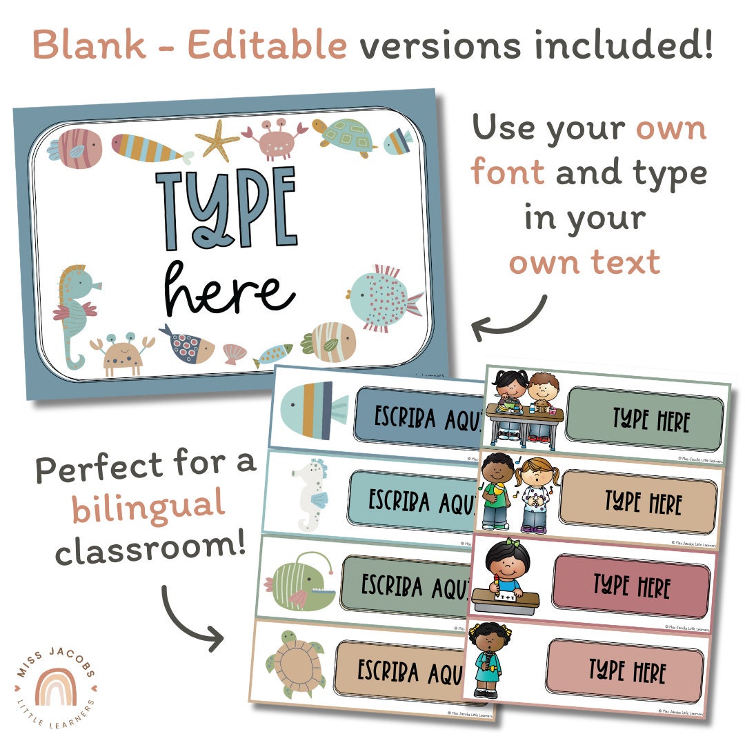 Cute Sea Life Visual Schedule, Editable Classroom Routine Chart, Ocean ...