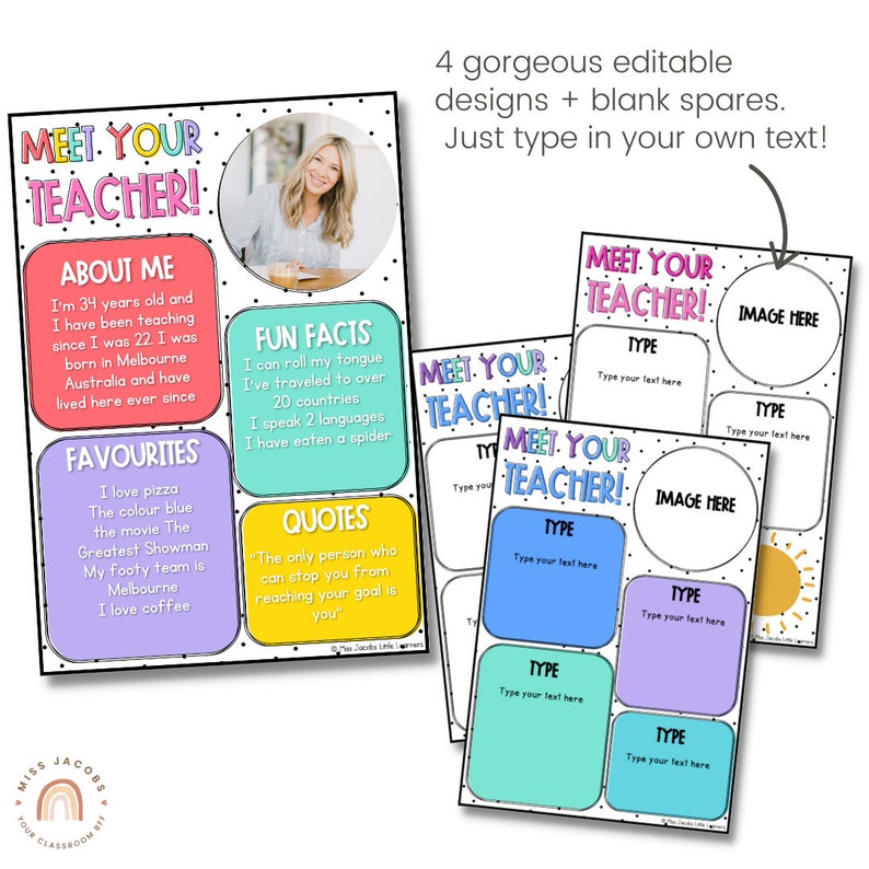 Meet the Teacher | SPOTTY BRIGHTS | Editable - Etsy