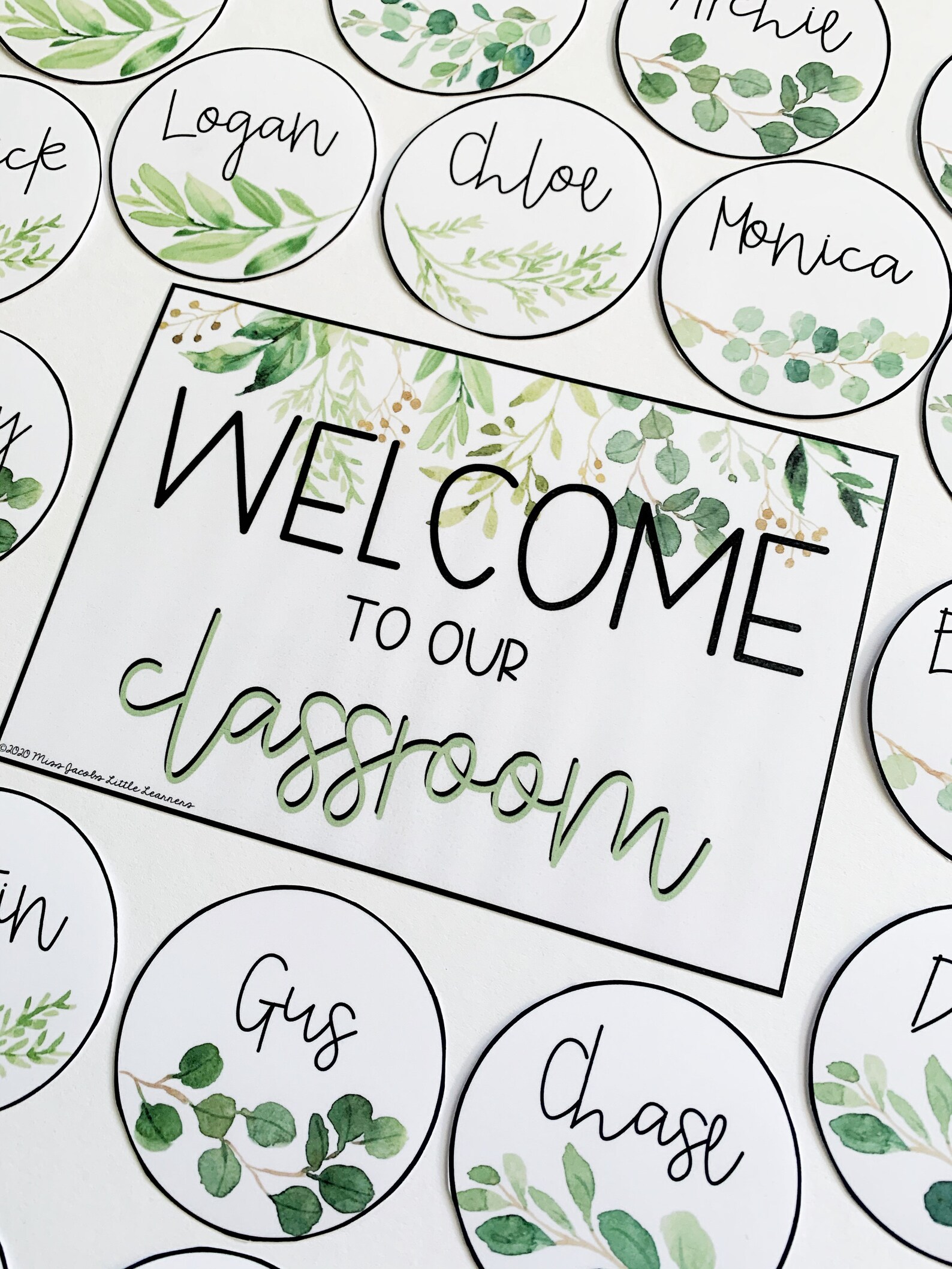 BOTANICAL Classroom Door Display Editable Modern Farmhouse | Etsy