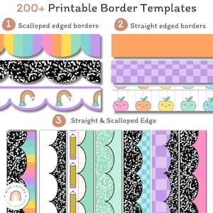 Cutesy Bulletin Board Borders, School Supplies Clipart Printable ...