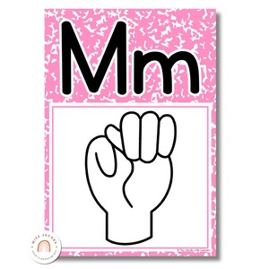 Cutesy ASL Alphabet Posters, Printable American Sign Language Classroom ...