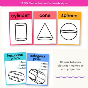 3D Objects / 3D Shapes Posters | RAINBOW BRIGHTS Classroom Decor - Etsy
