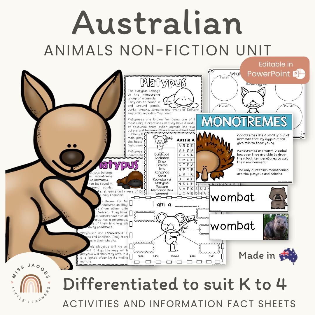 Australian Animals Unit - Australian Curriculum | Distance Learning - Etsy