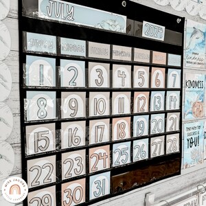 Classroom Calendar & Weather Pocket Chart Display | Modern Ocean ...