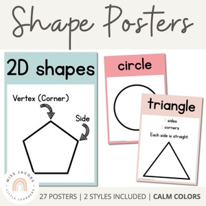 CALM COLORS Math Posters Bundle Modern Rainbow Classroom Decor - Etsy