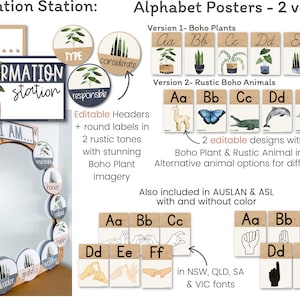 Boho Plants Classroom Decor Bundle Rustic Modern Boho Decor Editable - Etsy