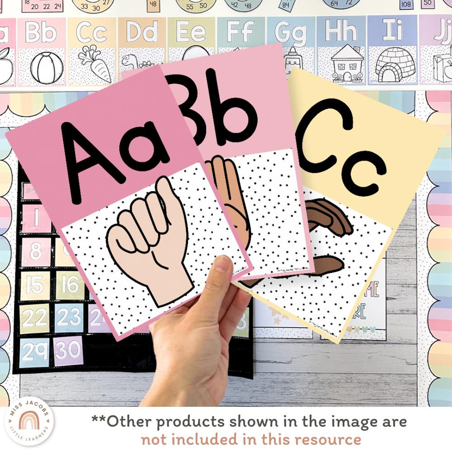 ASL (american Sign Language) Alphabet Posters | SPOTTY PASTELS - Etsy