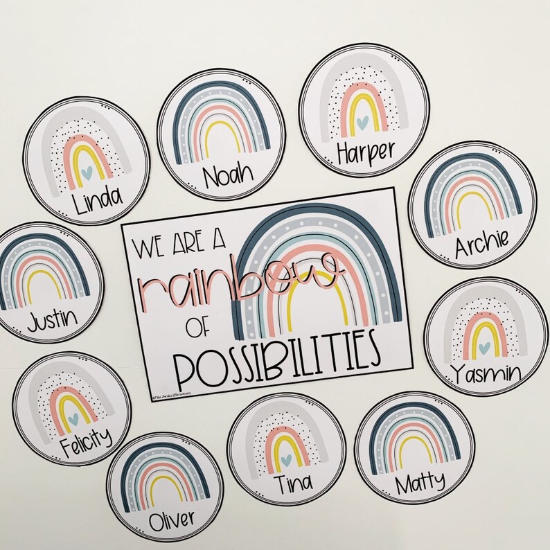 MODERN RAINBOW Classroom Decor Bundle | Editable | Calm Colors ...