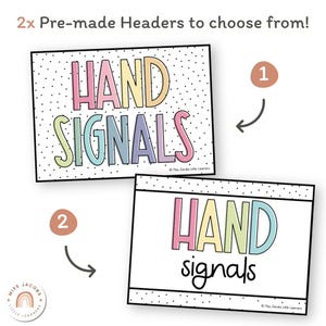 Hand Signals Posters | SPOTTY PASTELS Classroom Decor | EDITABLE - Etsy