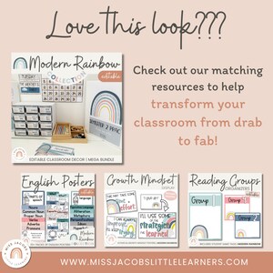 CALM COLORS Math Posters Bundle | Modern Rainbow Classroom Decor - Etsy