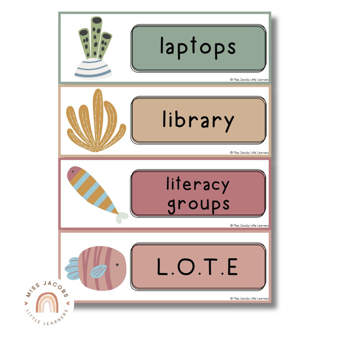 Cute Sea Life Visual Schedule, Editable Classroom Routine Chart, Ocean ...