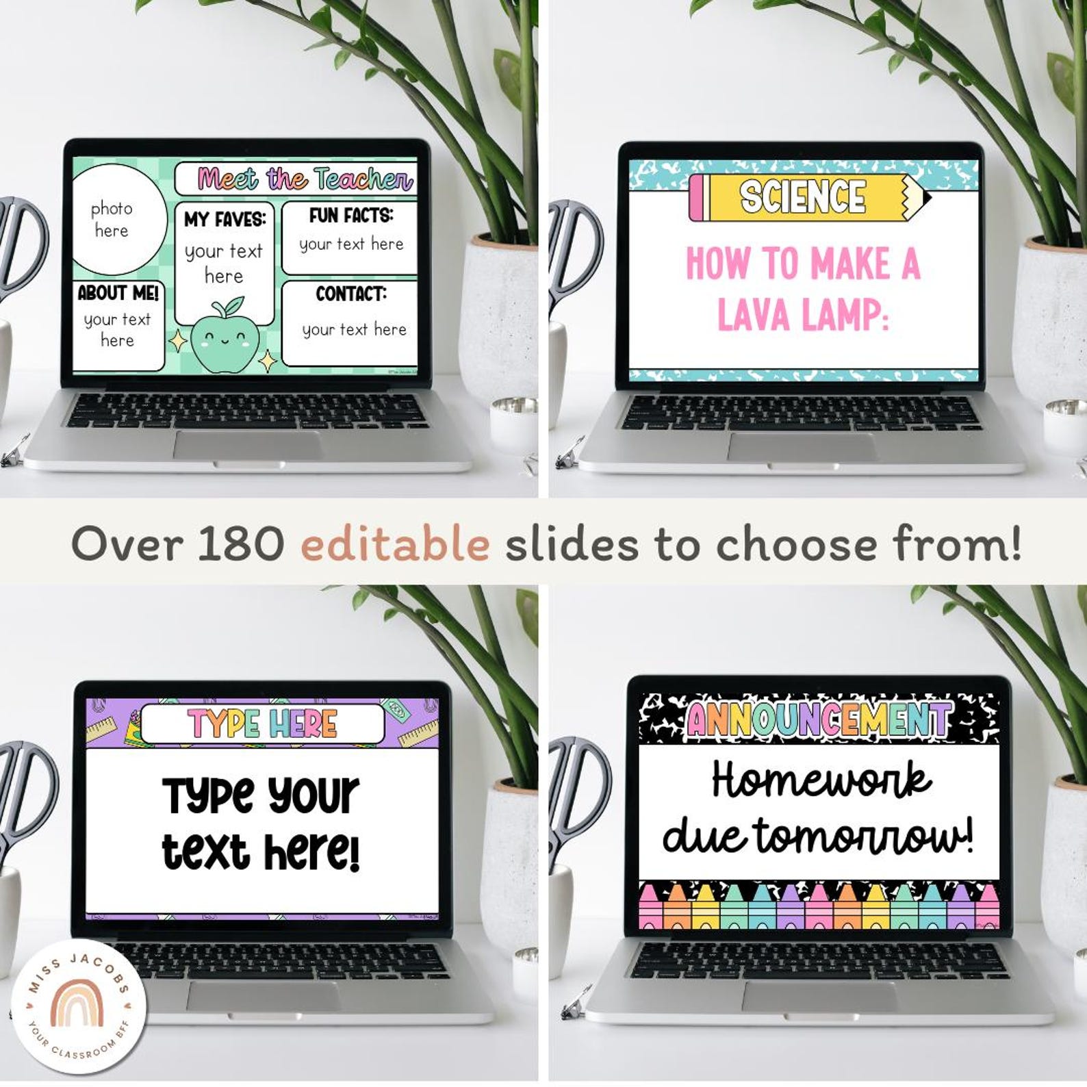 Cutesy Classroom Slides Templates Composition Book, Google Slides and ...
