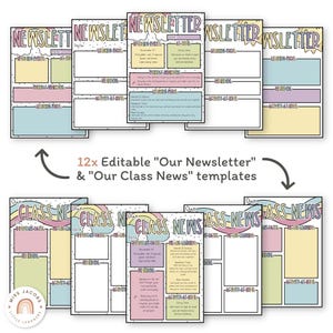 Classroom Newsletter Templates | Editable | Spotty Pastels Classroom ...