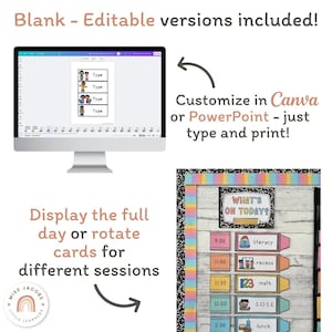 Cutesy Visual Classroom Schedule, Back to School Theme Visual Schedule ...