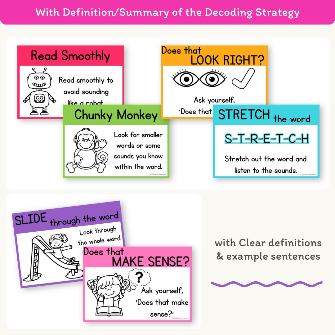 Decoding Reading Strategy Posters | RAINBOW BRIGHTS - Etsy